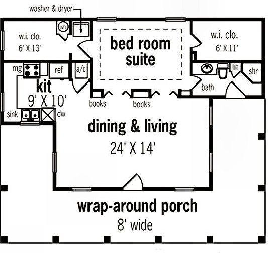 1 Bedroom, 1 Bath Traditional House Plan - #ALP-02LT - houseplanstore.com